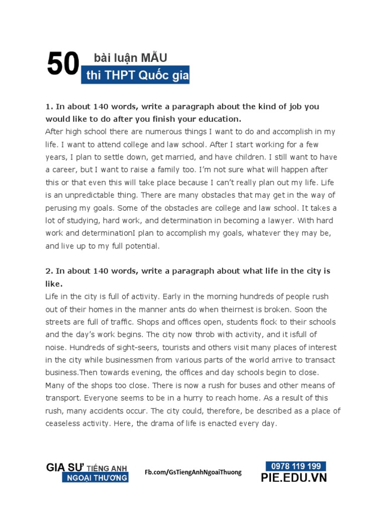 50 Samples of English Paragraph Writing | Download Free PDF | Zoo ...