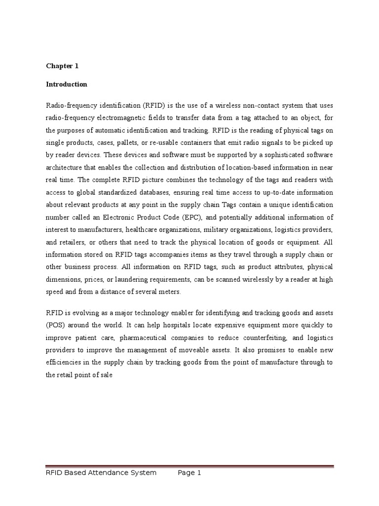 Final Rfid Report1 | PDF | Radio Frequency Identification | Barcode