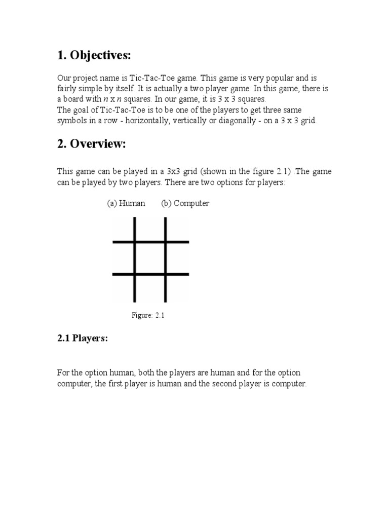 Project Report Tic Tac Toe | PDF | Computer Programming | Areas Of Computer Science