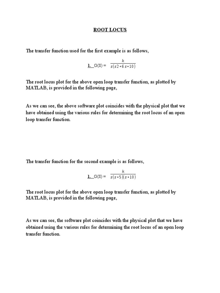 Root Locus: K S (s2+6 s+10) | PDF