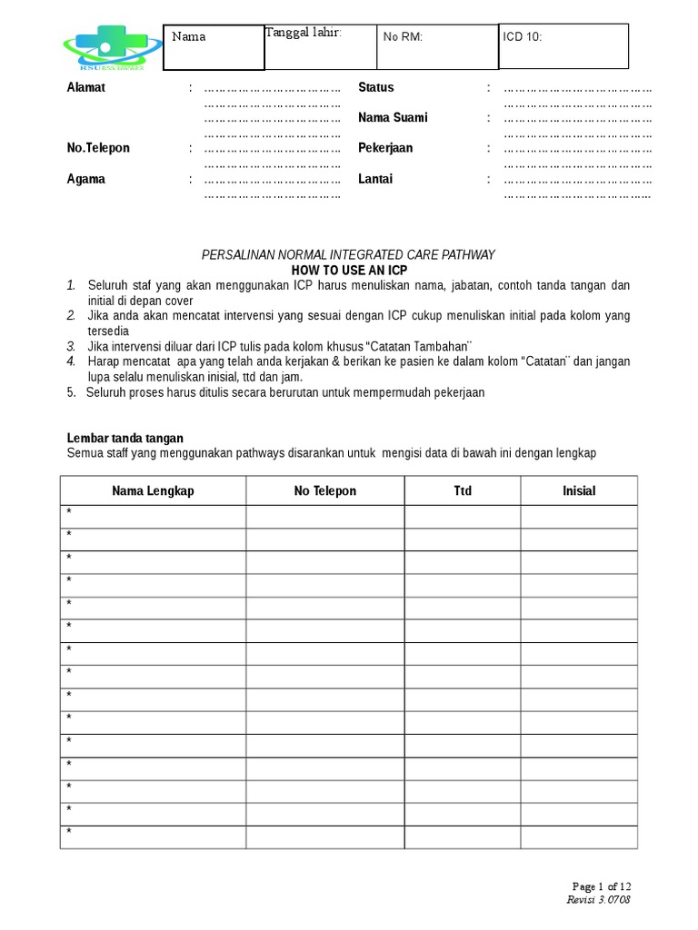 Icp Partus Normal Rsuk Kalideres | PDF | Kesehatan Holistik | Sains ...