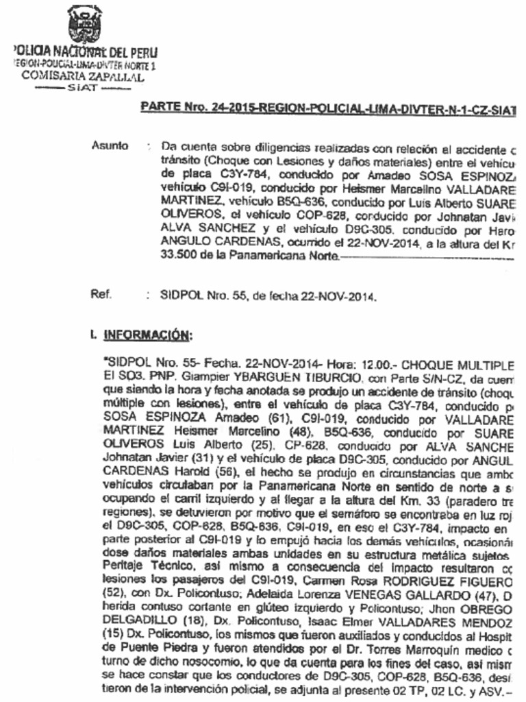 Modelo De Denuncia Policial Pdf