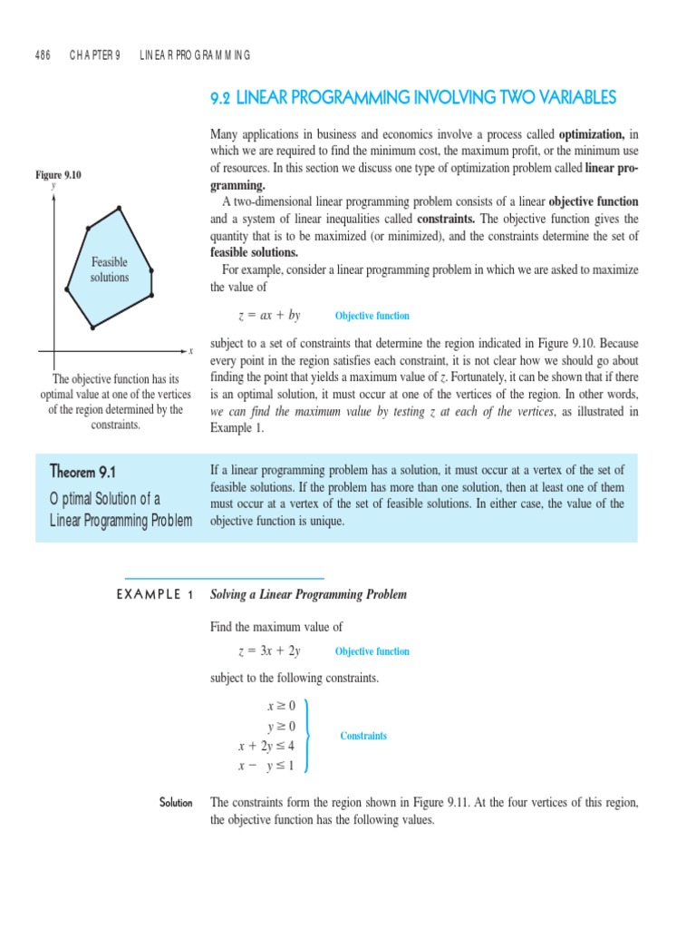 Linear Programming | PDF | Linear Programming | Maxima And Minima Linear Programming | PDF | Linear Programming | Maxima And Minima