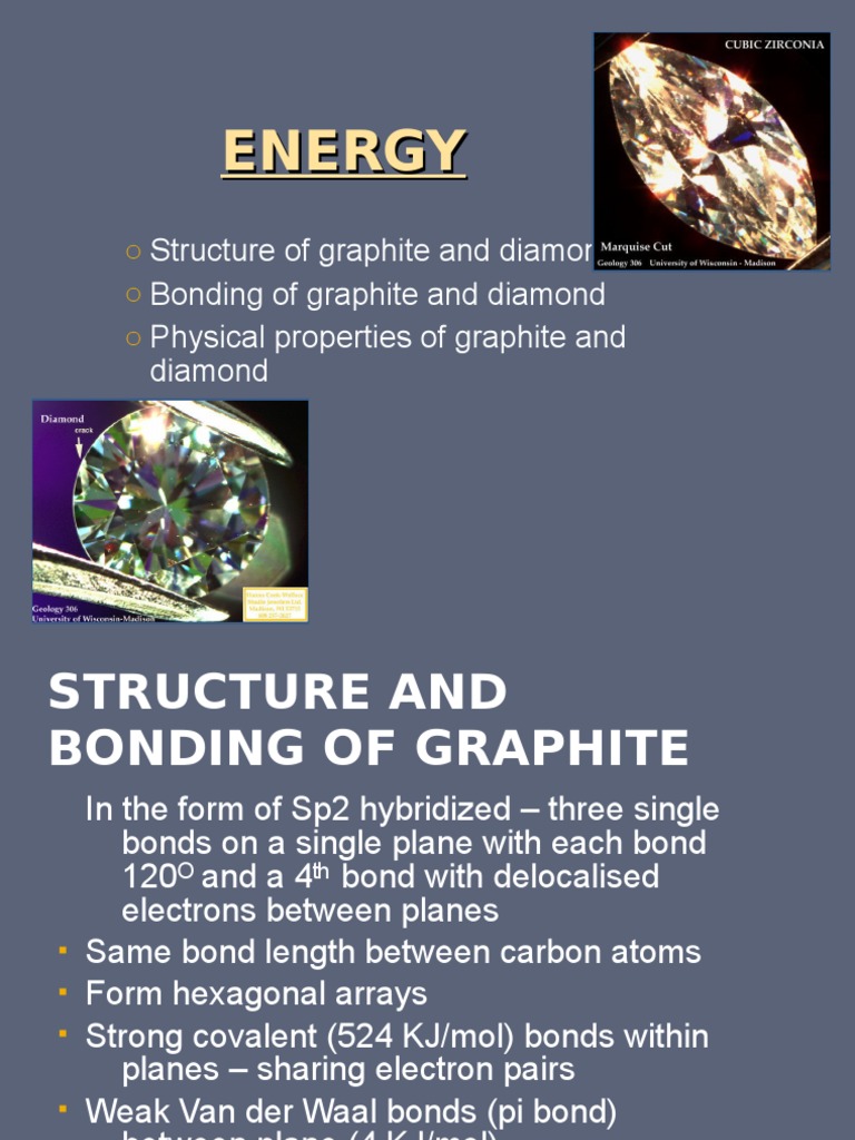 Energy - Diamond and Graphite | PDF | Chemical Bond | Graphite
