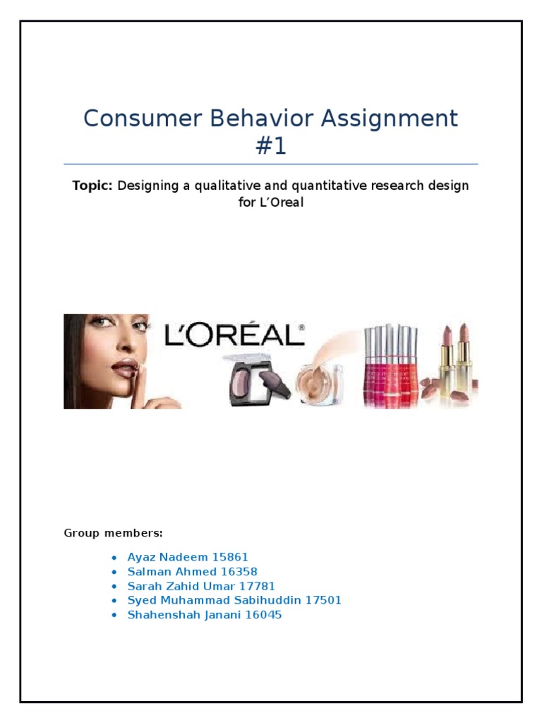 Consumer Behavior Assignment #1: Topic: Designing A Qualitative and ...