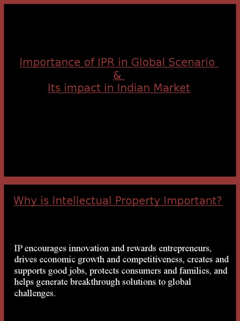 IPR PPT | Intellectual Property | Property