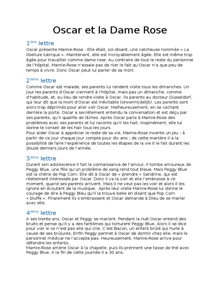 Oscar Et La Dame Rose | PDF | Littérature en langue française | Romans