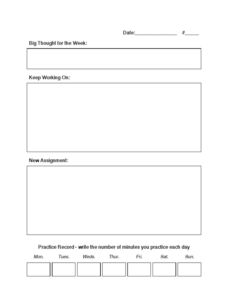 Music Lesson Assignment Sheet | PDF