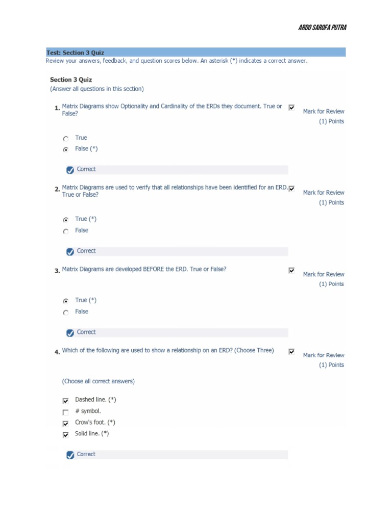 Section 3 Quiz Review Answers & Feedback | PDF | Question | Semiotics