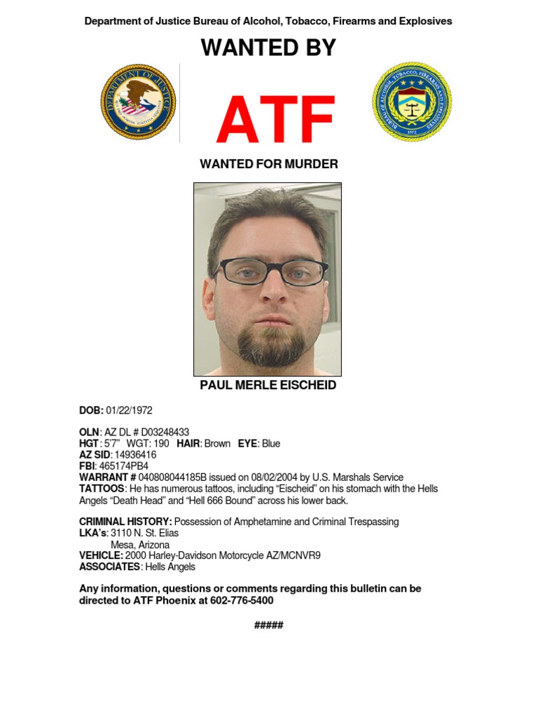 Eischeid Paul Merle ATF Most Wanted | PDF