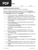Kayarian NG Pang Uri Worksheets | PDF