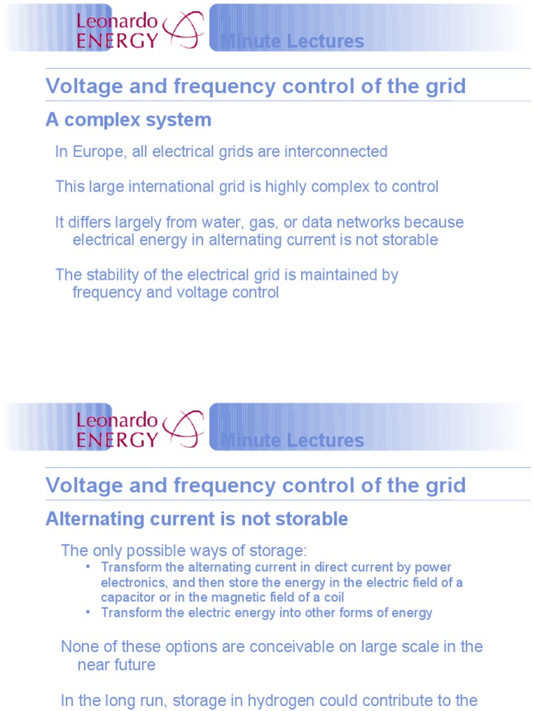 Voltage and Frequency Control | PDF | Electrical Grid | Ac Power