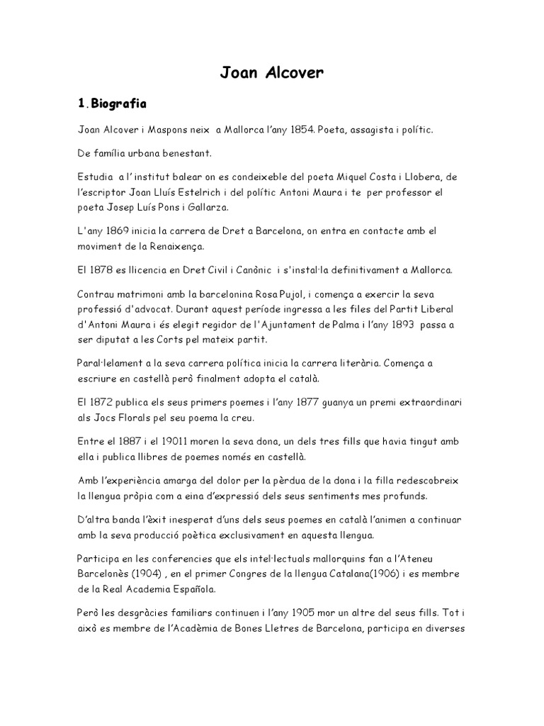 Joan Alcover PDF | PDF