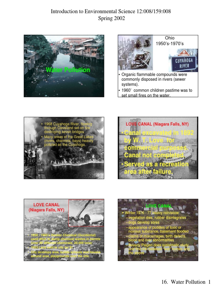 Water Pollution: Introduction To Environmental Science 12:008/159:008 ...