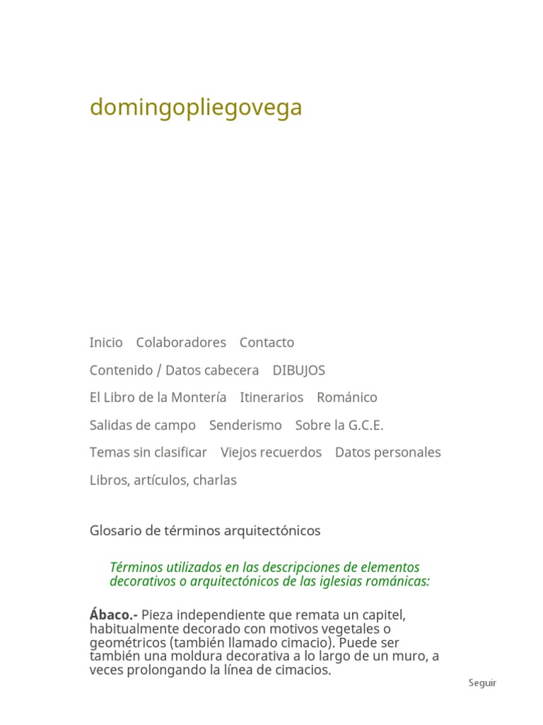 Glosario de Términos Arquitectónicos Domingopliegovega | PDF | Diseño ...