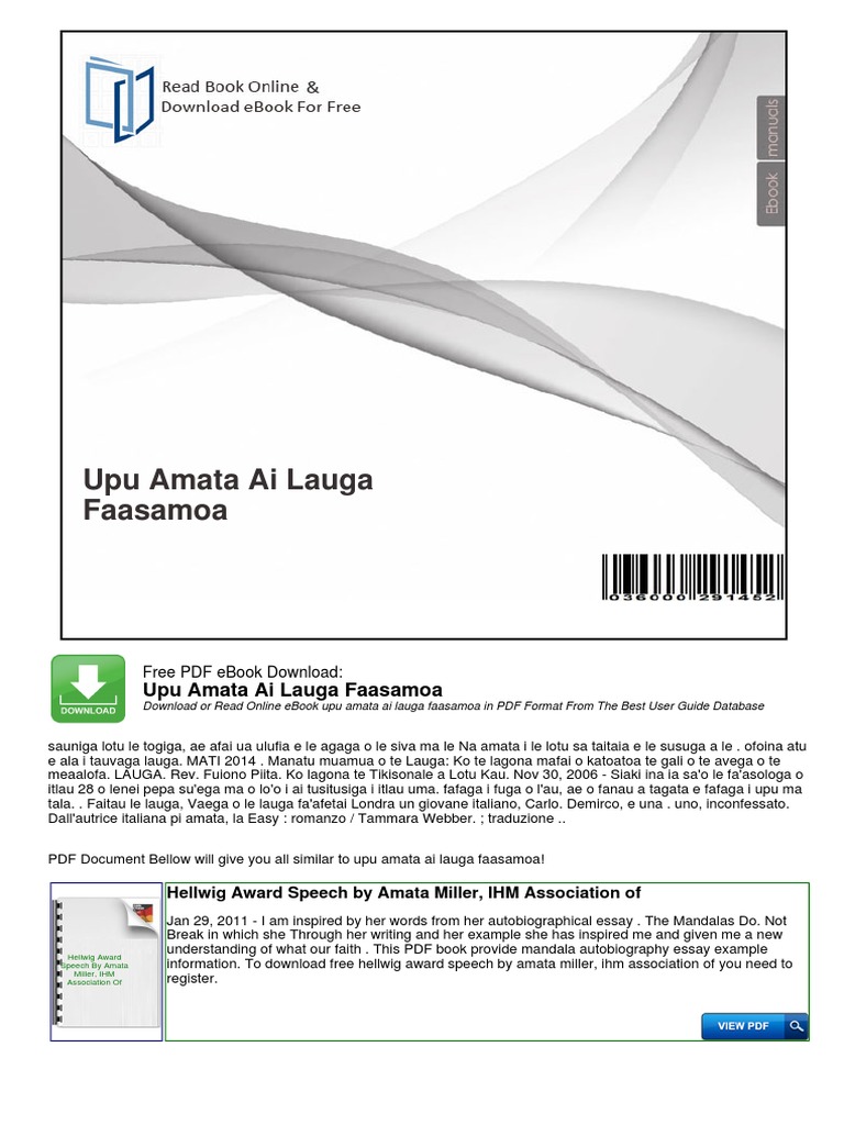 Upu Amata Ai Lauga Faasamoa PDF | PDF | Samoa