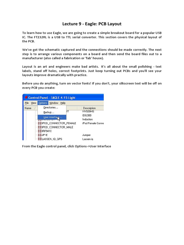 Lec9 Eagle PCB Layout | PDF | Printed Circuit Board | Electrical Connector