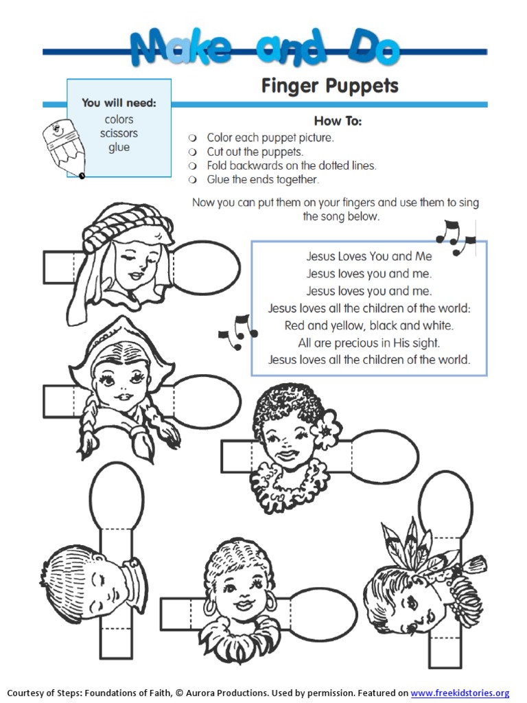 Jesus Loves The Little Children Finger Puppets | PDF | Bienestar