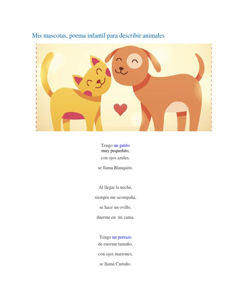 POEMA Mis Mascotas | PDF
