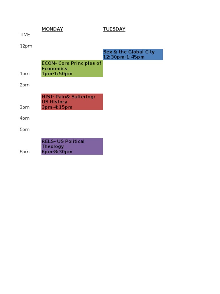 Fall 2016 Schedule | PDF