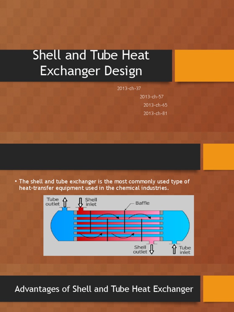 Shell and Tube Heat Exchanger Design | PDF | Heat Exchanger | Chemical ...