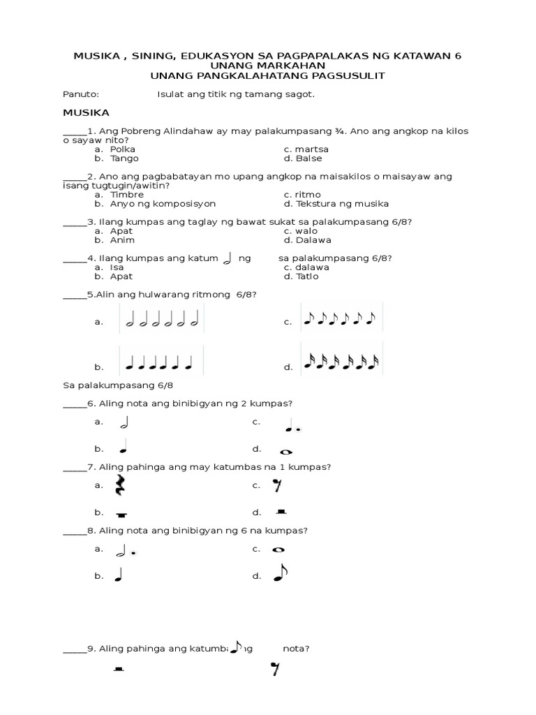 MSEP 1st Periodical Test | PDF