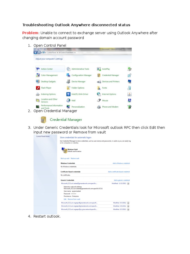 Troubleshooting - Outlook Anywhere Disconnected Status | PDF