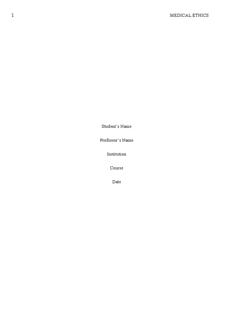 Medical Ethics | PDF | Medical Ethics | Ethics Of Science And Technology