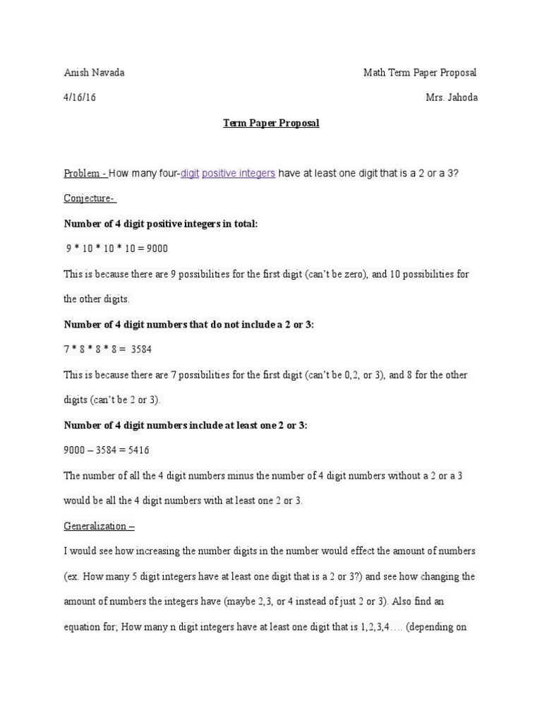 Math Problem Solving Proposal | PDF | Teaching Methods & Materials