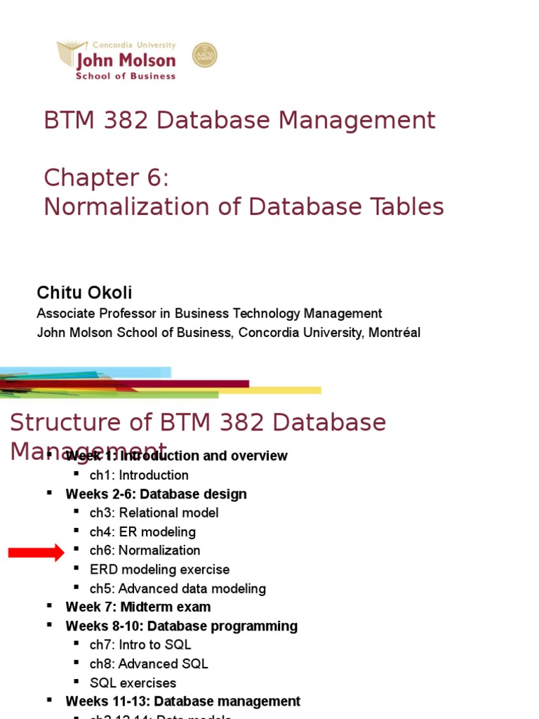 Database Management - CH 06 Normalization | PDF | Relational Database | Databases