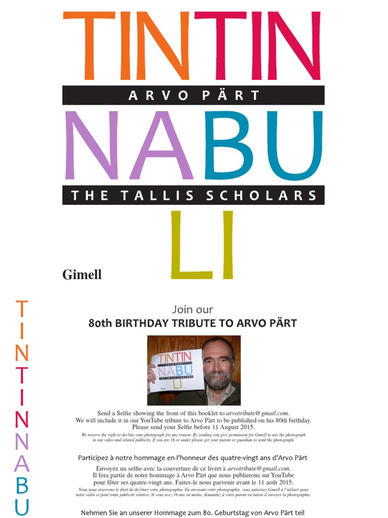 Arvo Pärt - Tintinnabuli - Booklet | PDF