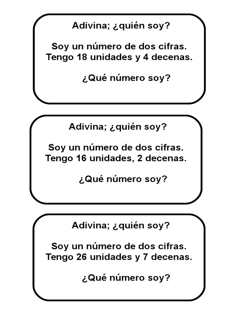 Adivinanzas de Números para Niños | PDF