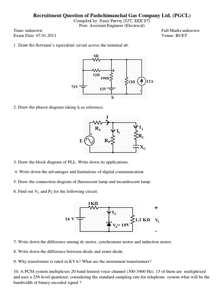 Electrical Engineering Exam Prep | PDF