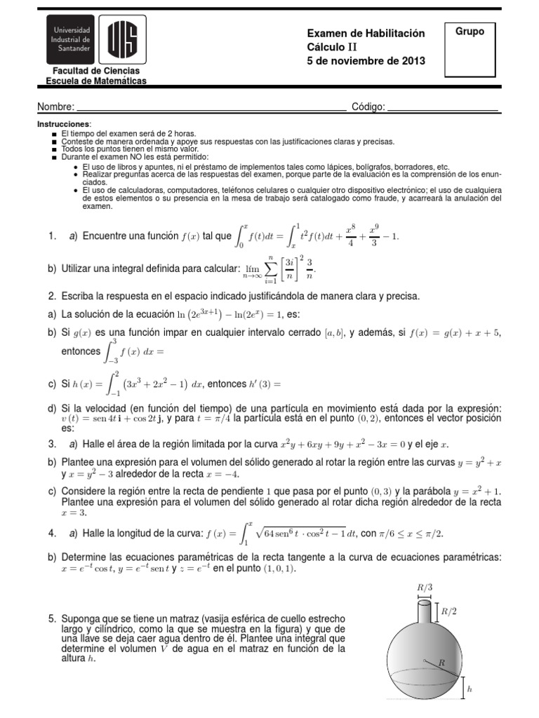 Calculo 2 Uis | PDF | Integral | Línea (geometría)