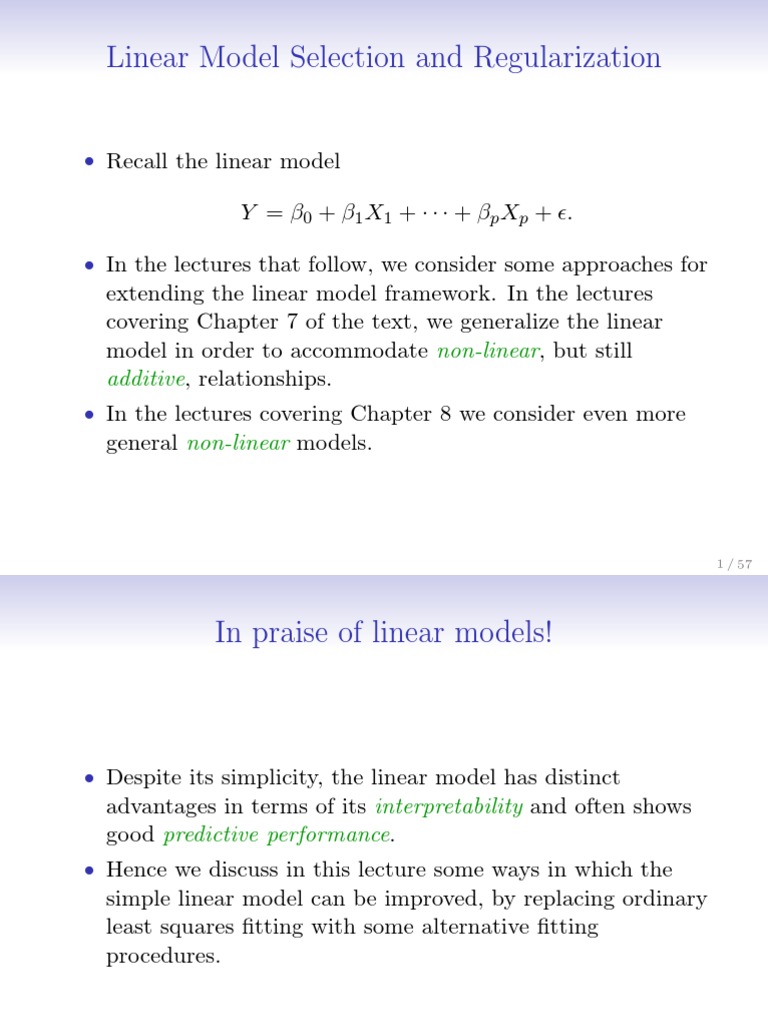 Model Selection-Handout PDF | PDF | Mean Squared Error | Errors And Residuals