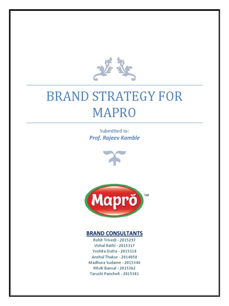 Mapro Brand Strategy | PDF | Fruit Preserves | Brand