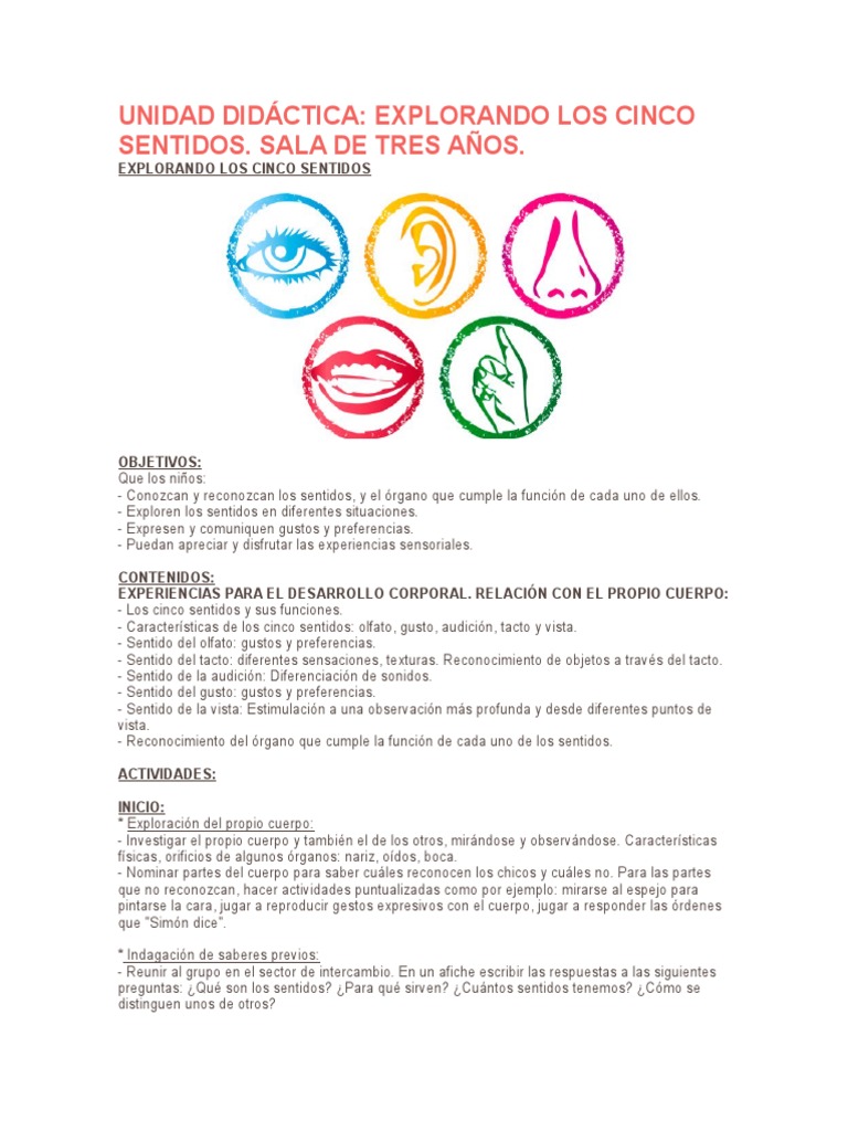Unidad Didáctica Los Sentidos | PDF | Sentidos | Naturaleza