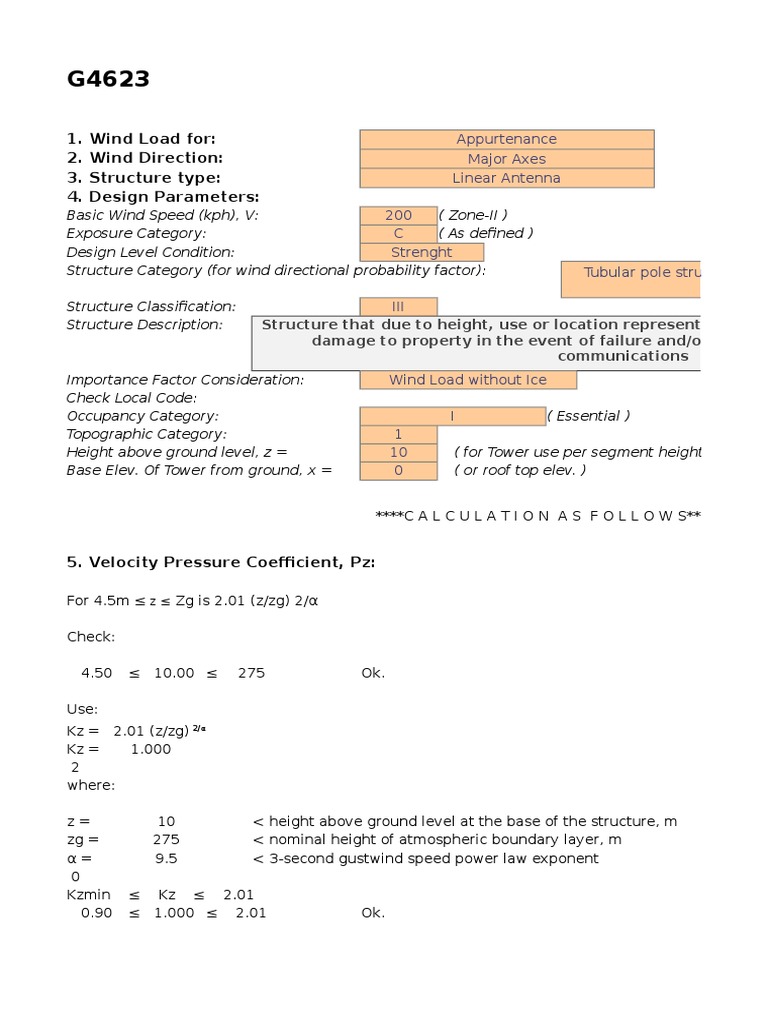 Wind Load Calculations for Antennas | PDF | Wind Speed | Wound