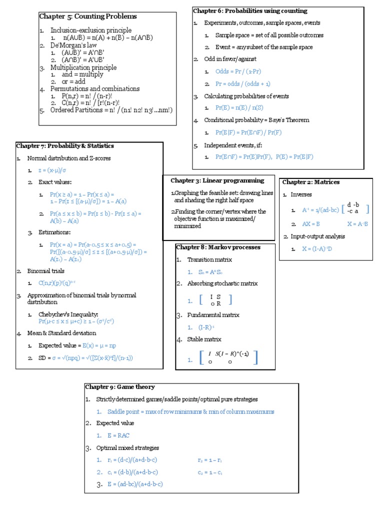 Mathematical Concepts: Matrices to Game Theory | PDF | Teaching Methods ...