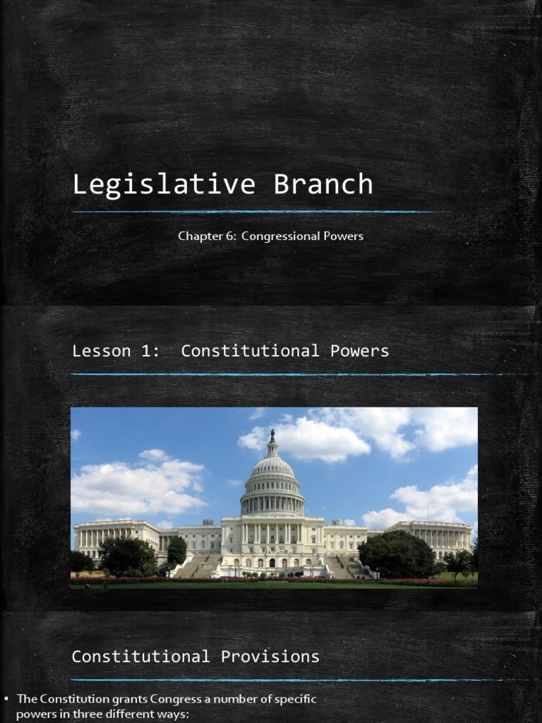Lesson 1-Constitutional Powers | PDF | Article One Of The United States ...