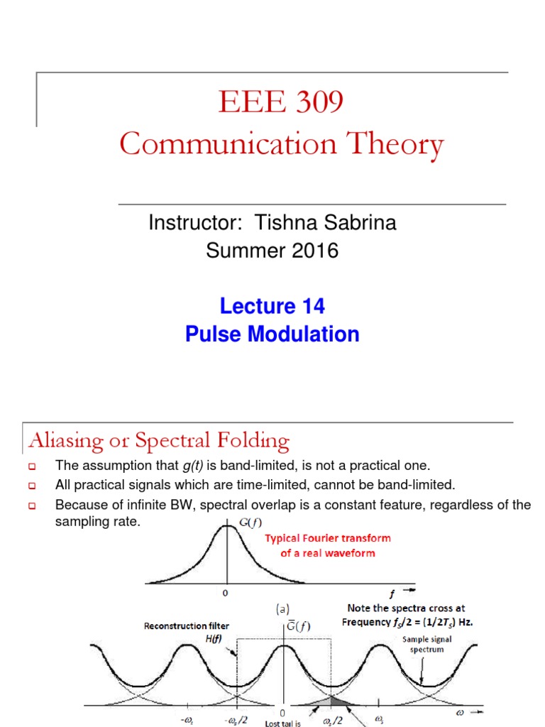 Pulse Modulation and Aliasing Explained | PDF
