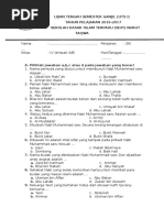 Soal Akidah Akhlak SD MI Kelas 4 Semester 1 Dan Kunci Jawaban | PDF