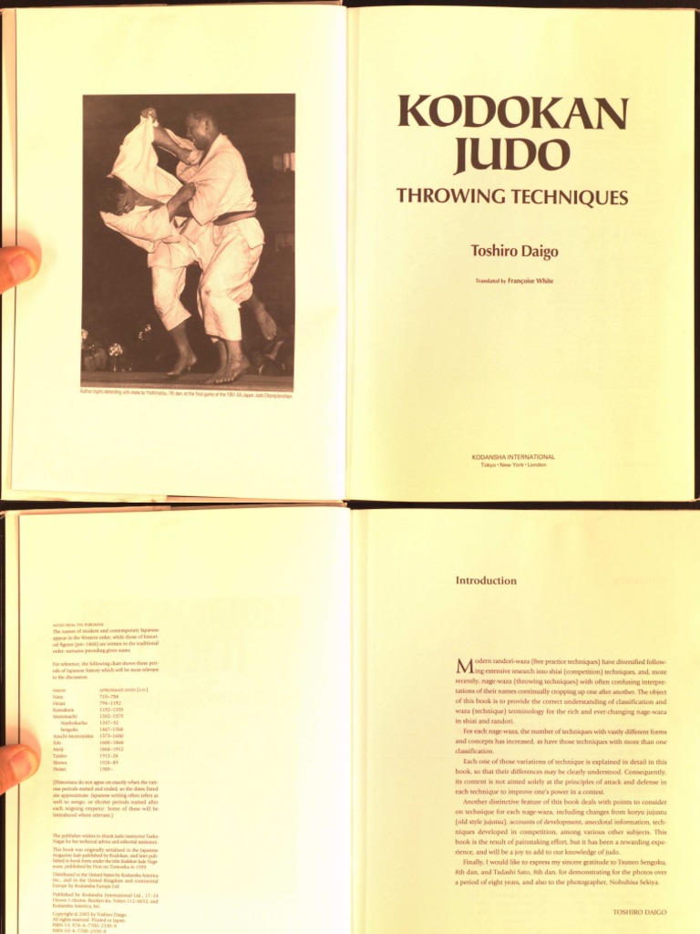 Kodokan Judo - Throwing Techniques - Toshiro Daigo (Small) | PDF