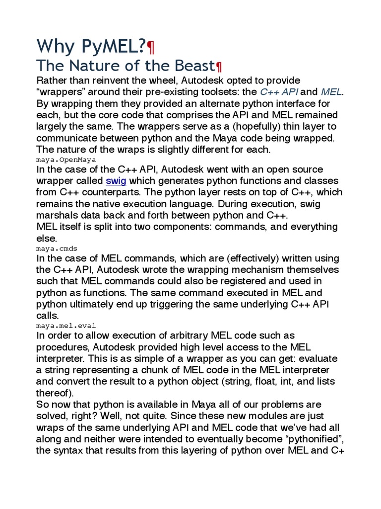 Why Pymel?: The Nature of The Beast | PDF | Object Oriented Programming | Python (Programming ...