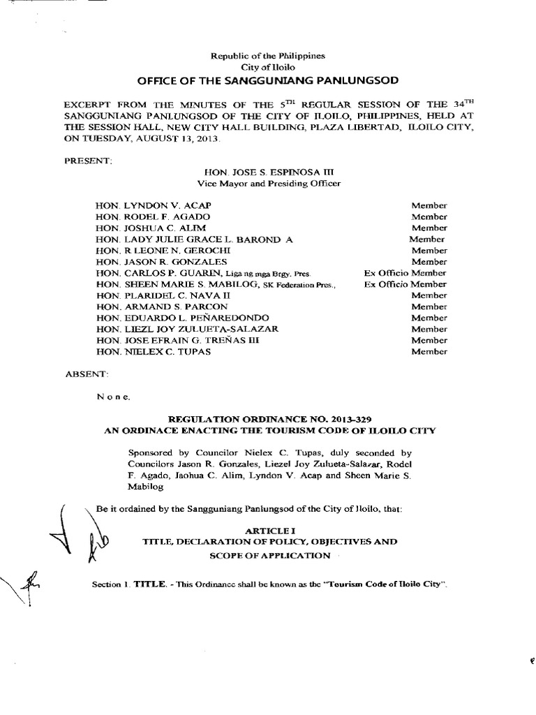 Iloilo City Tourism Code | PDF | Historic Preservation | Tourism