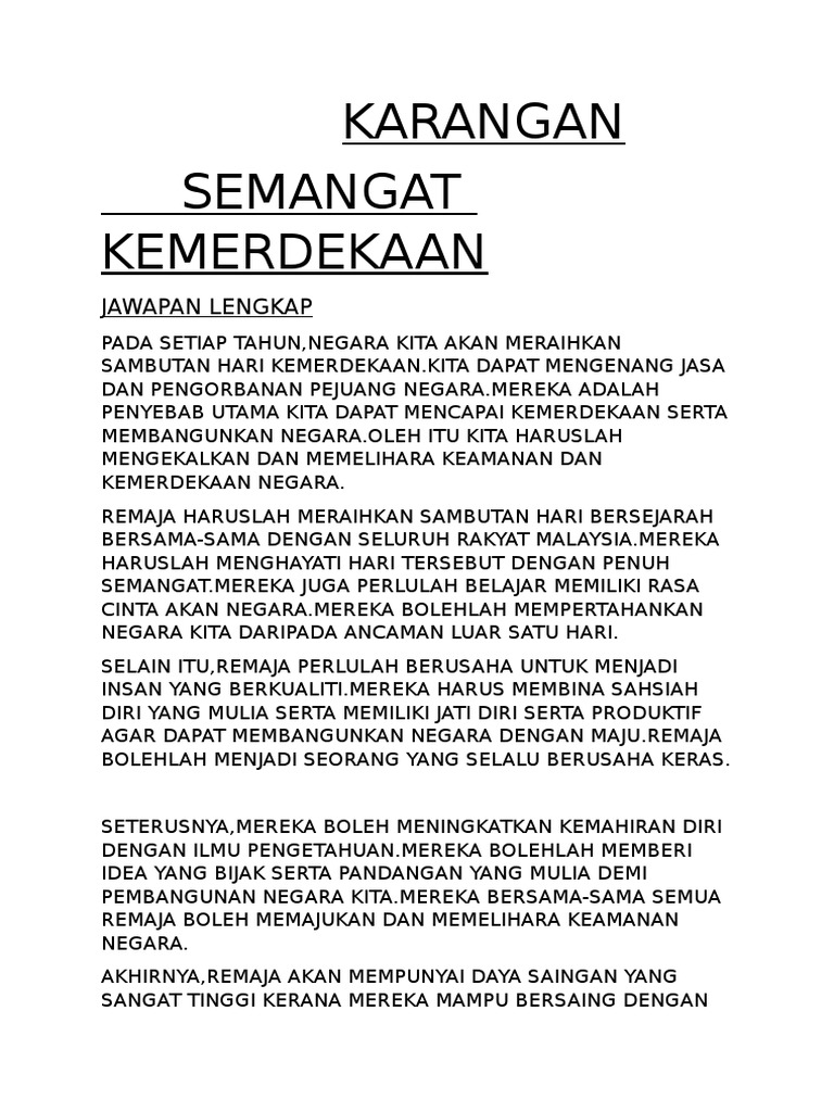 Karangan Semangat Kemerdekaan | PDF