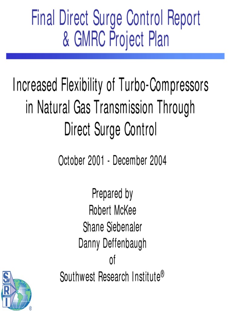 Final Direct Surge Control Report & GMRC Project Plan | PDF | Gases ...