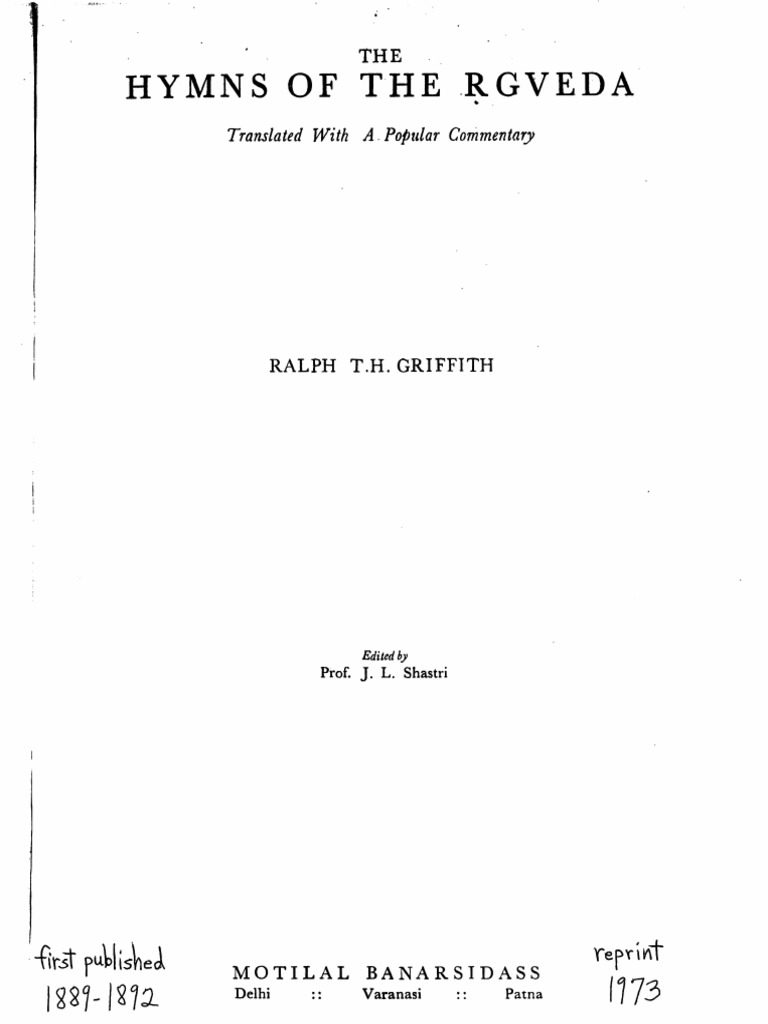 Rg-Veda 10.129 Eng. 1892 Ralph Griffith | PDF
