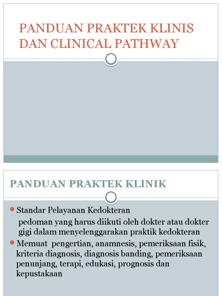 Panduan Praktek Klinis Dan Clinical Pathway | PDF