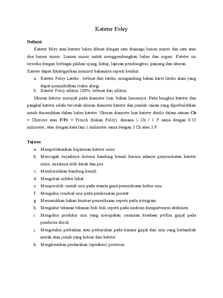 Panduan Kateter Foley | PDF | Sains & Matematika